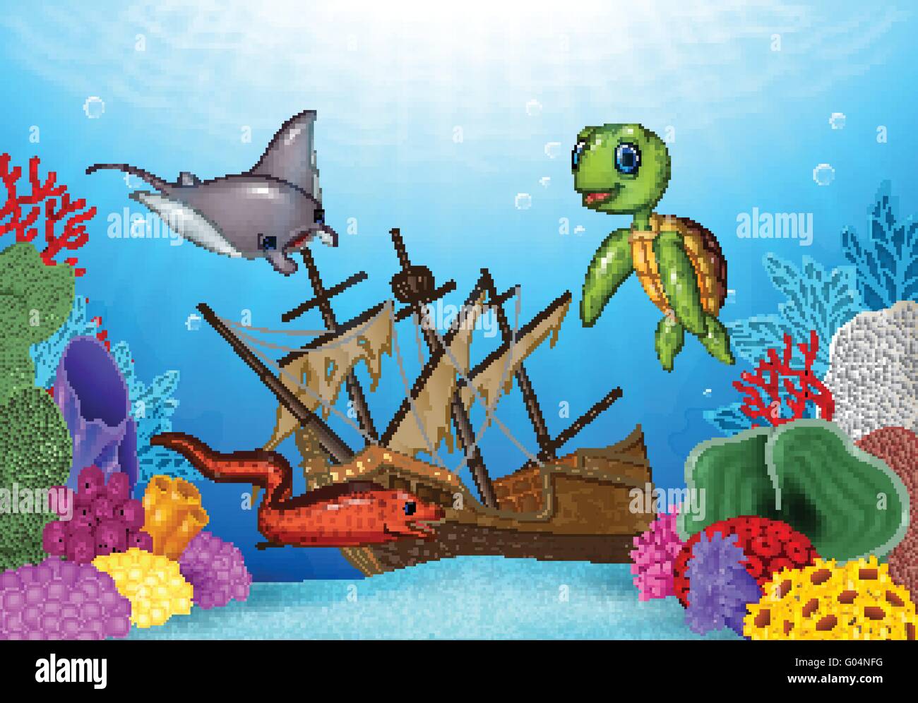 Funny stingray cartoon beauty sea hi-res stock photography and images ...