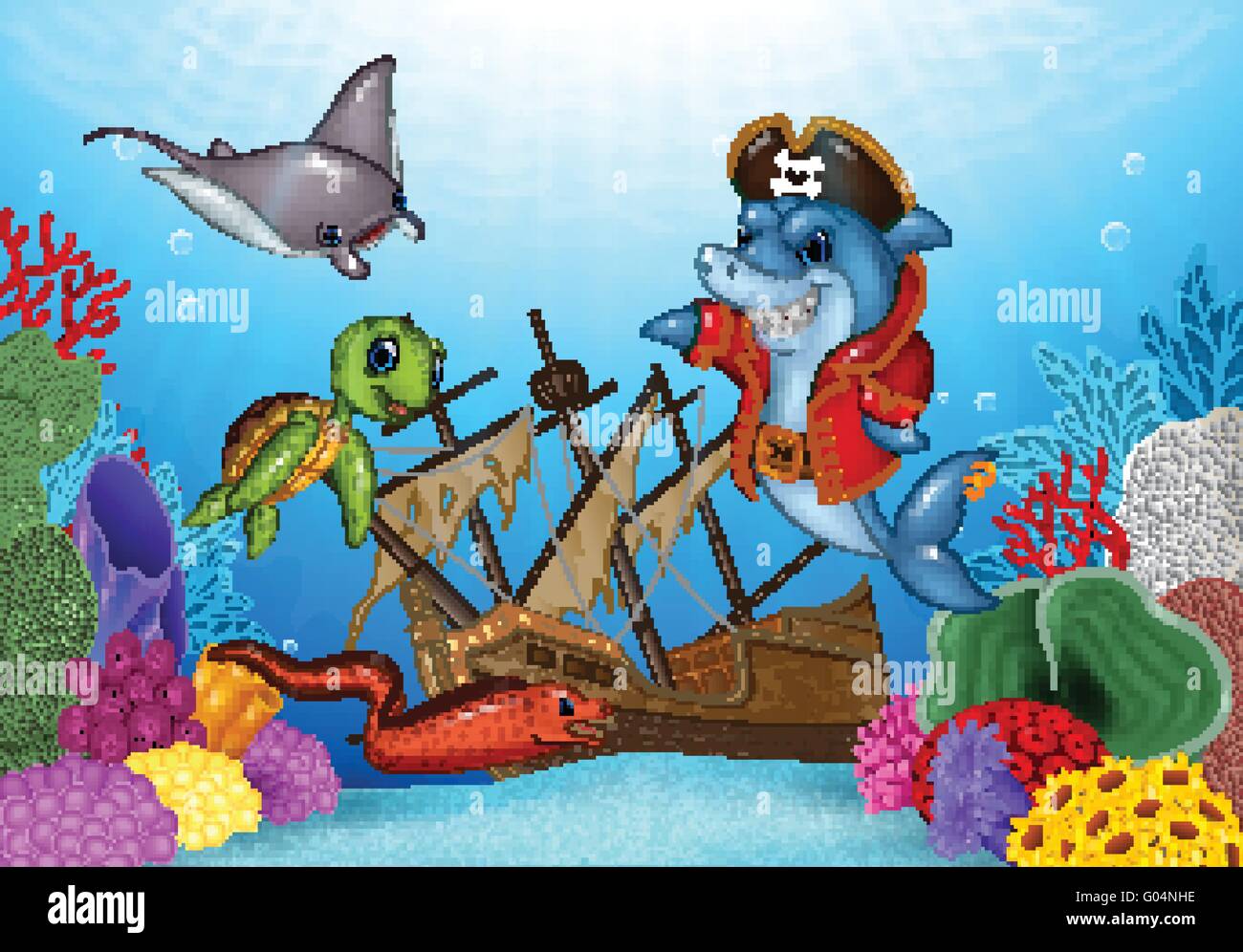 Aquatic animals cartoon hi-res stock photography and images - Alamy