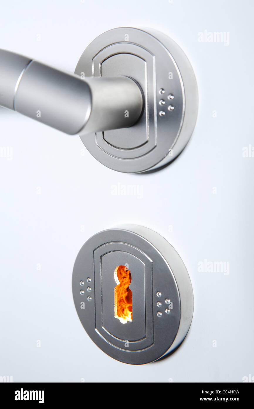 Door handle, Fire Stock Photo - Alamy