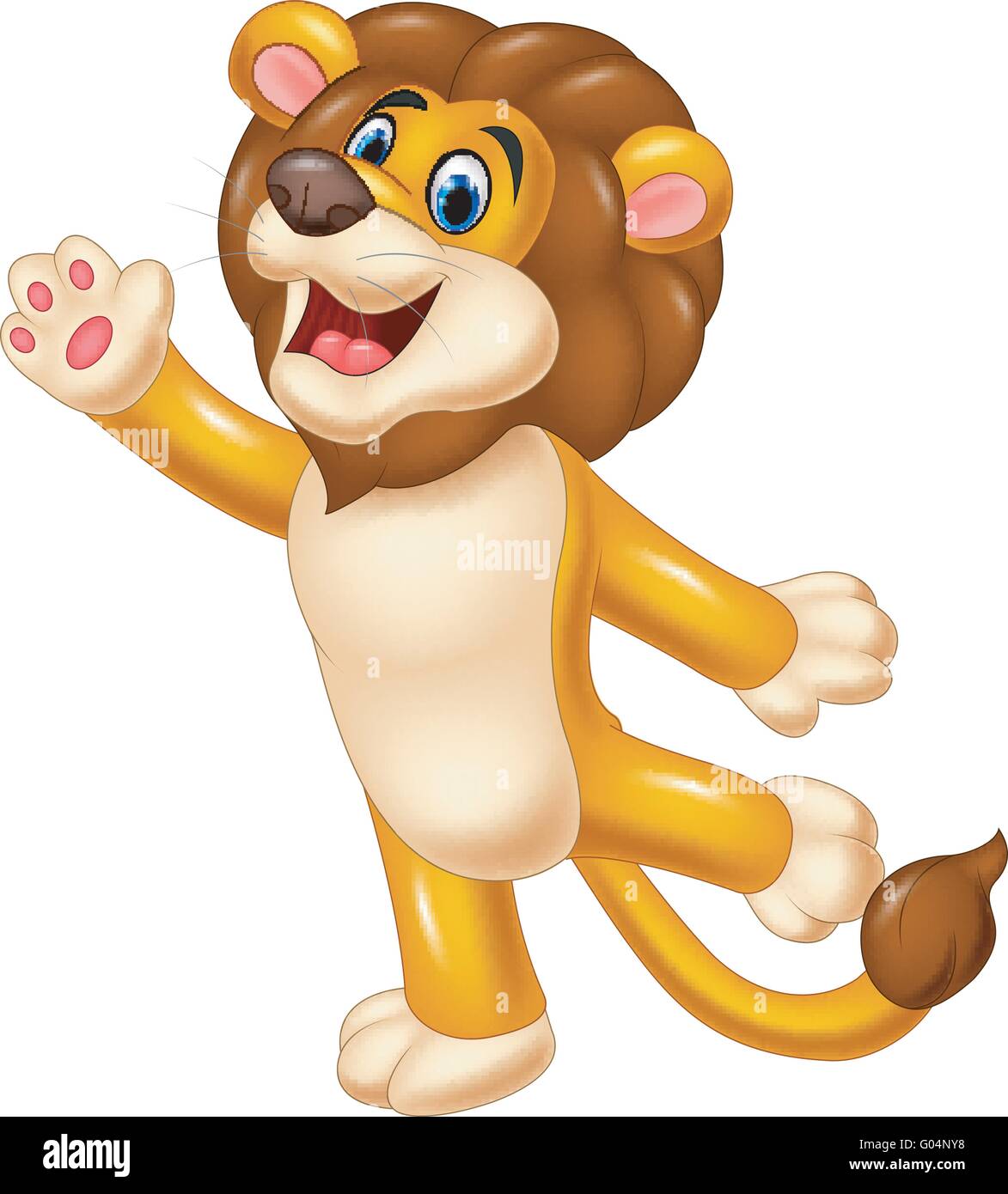 Cute lion waving hand Stock Vector Image & Art - Alamy