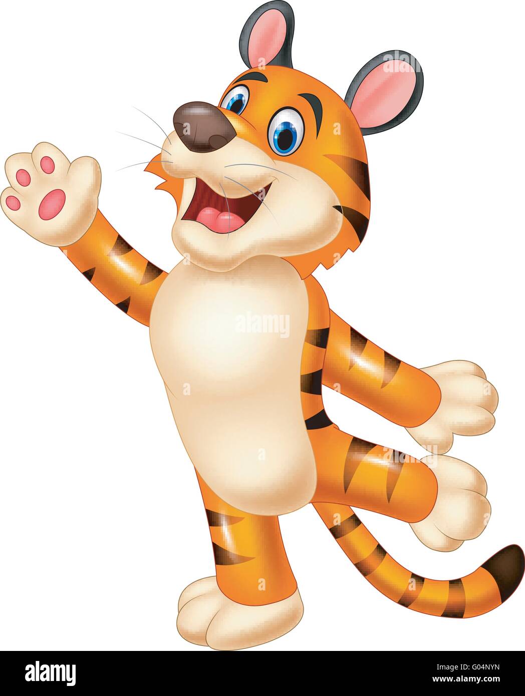 Cute tiger waving hand Stock Vector Image & Art - Alamy