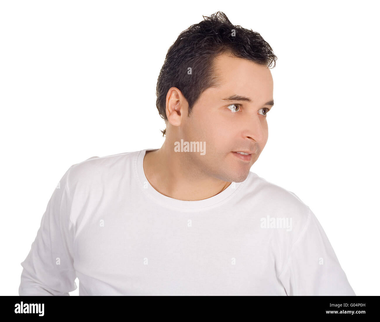 Portrait of happy young men over white background Stock Photo - Alamy