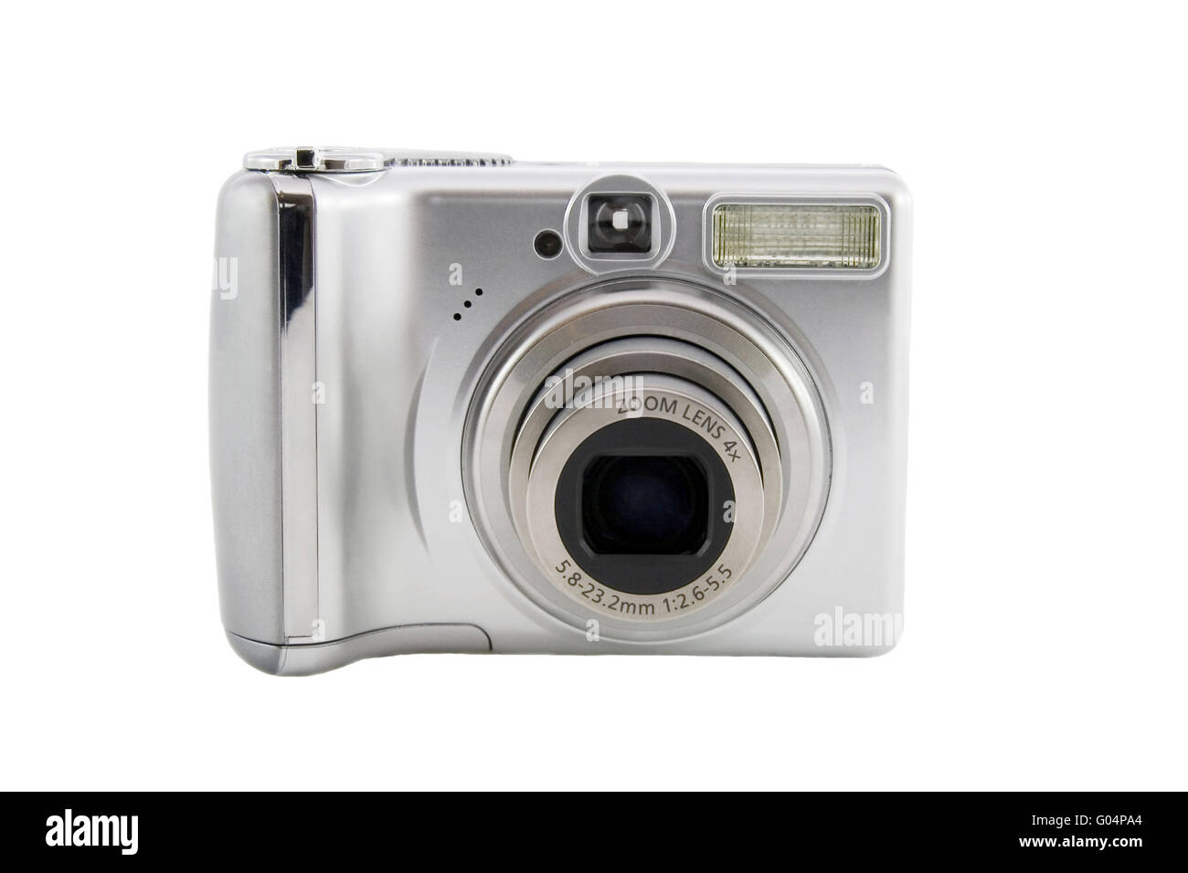 Silver digital camera isolated over white background Stock Photo - Alamy
