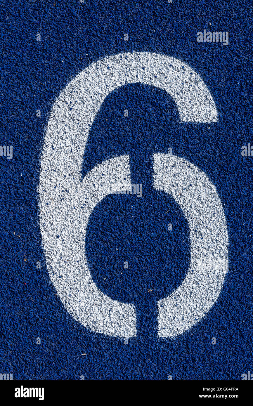 tartan track with number six Stock Photo - Alamy
