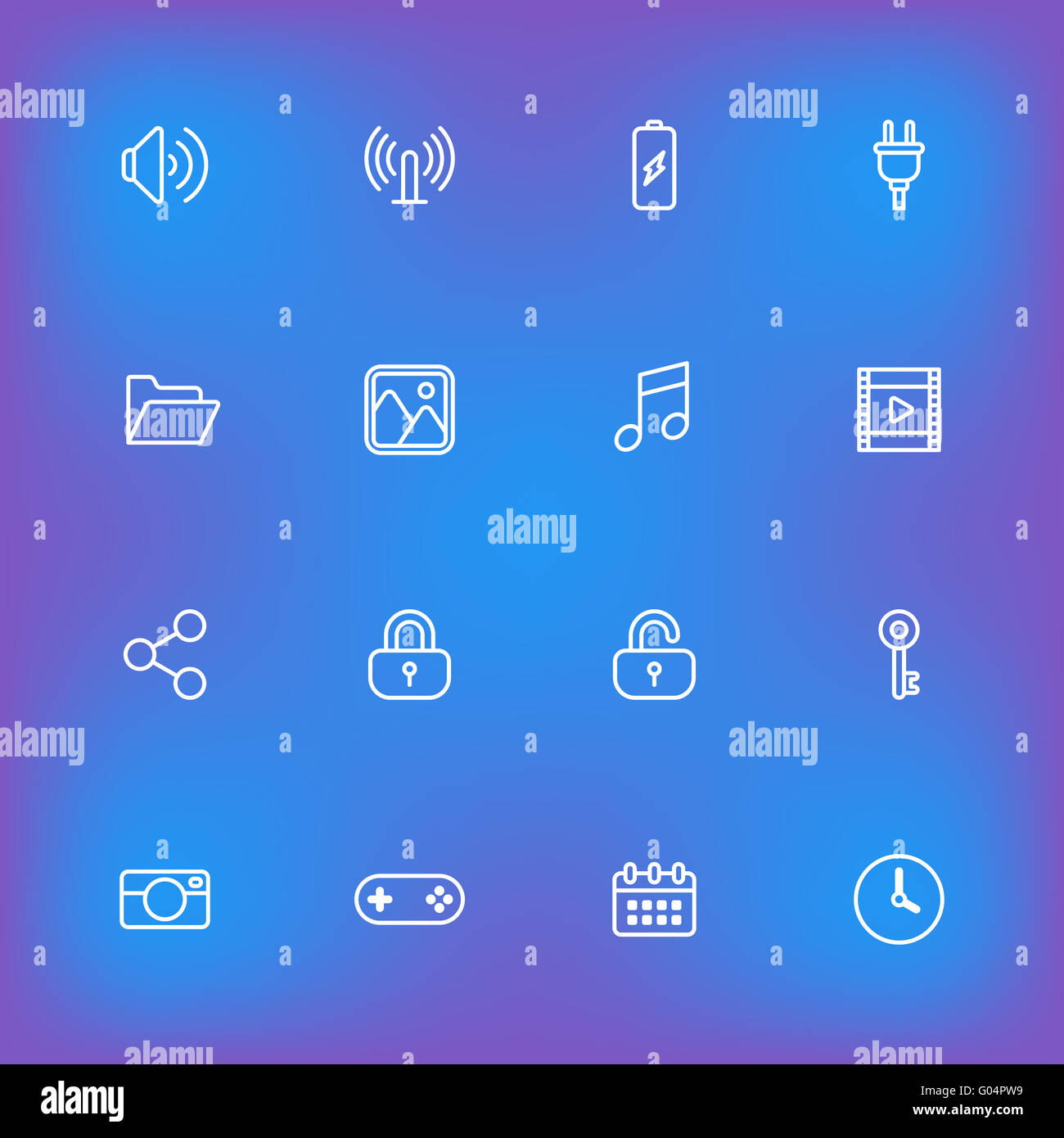 [JPEG] white line simple web icon set for web, UI, infographic and ...