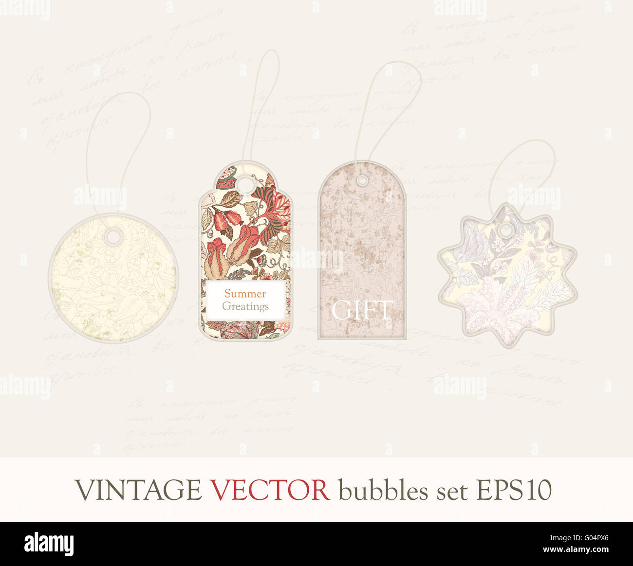 Collection of cute Tags Stock Photo - Alamy