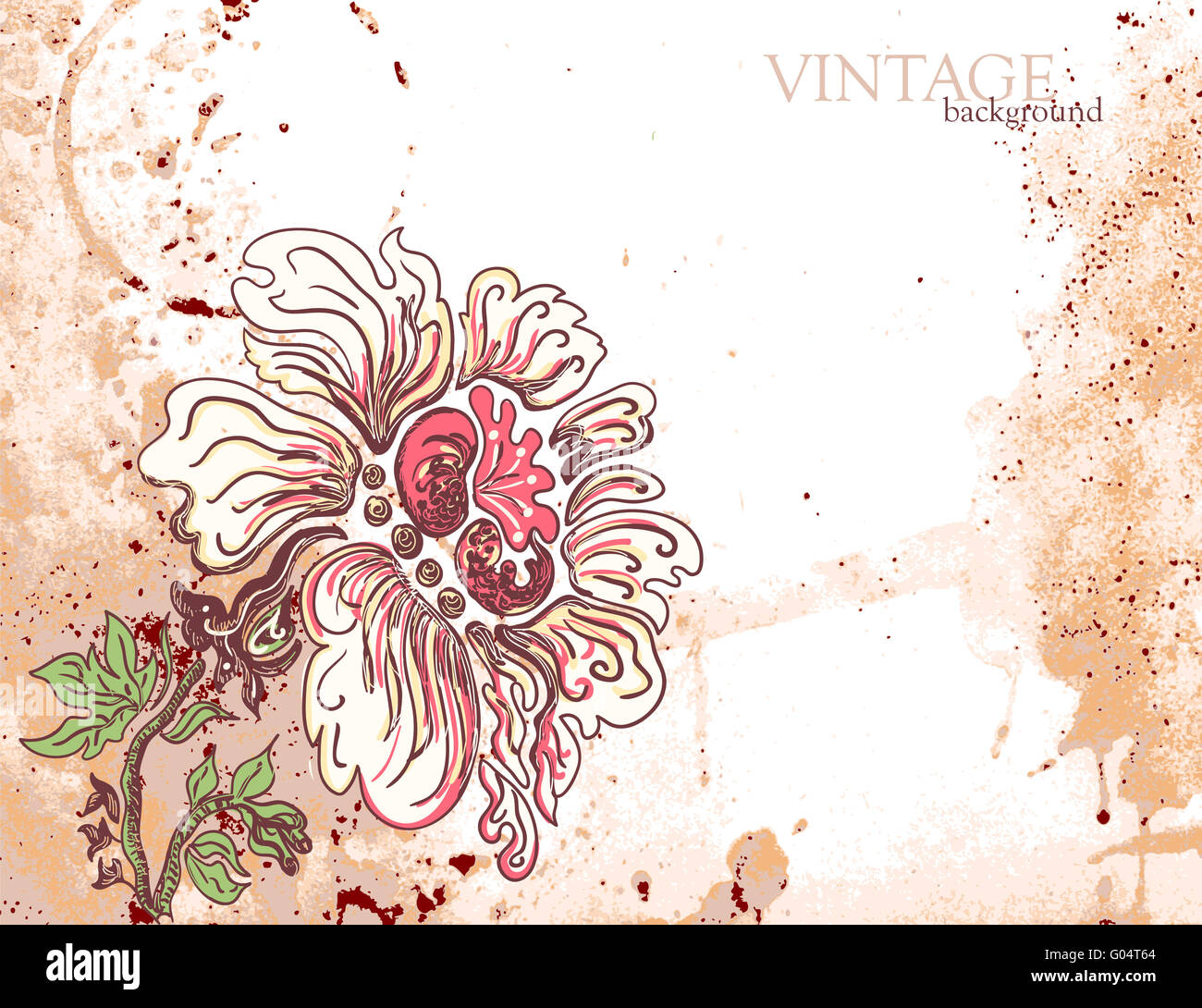 Grunge floral background with flower Stock Photo - Alamy
