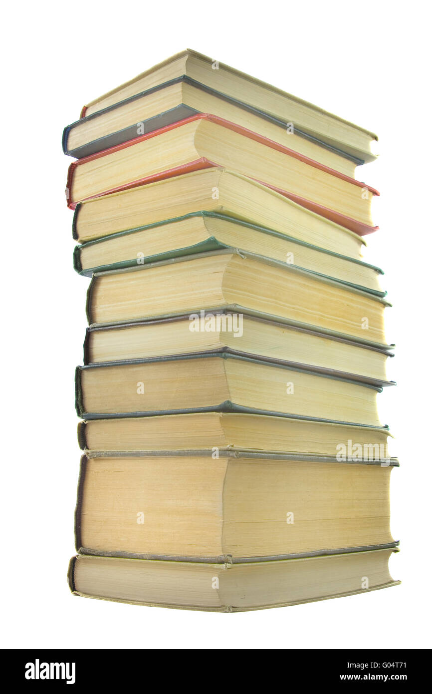 Stack of books isolated on the white background Stock Photo - Alamy