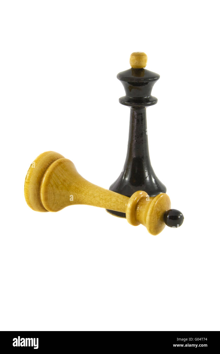chess – game over. isolated on white background Stock Photo - Alamy