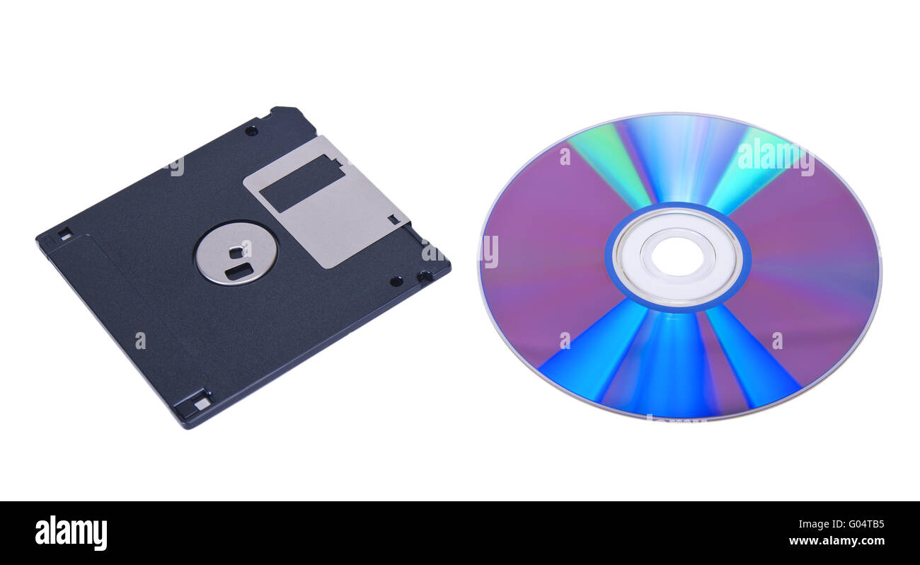 Compact disk and floppy Stock Photo - Alamy