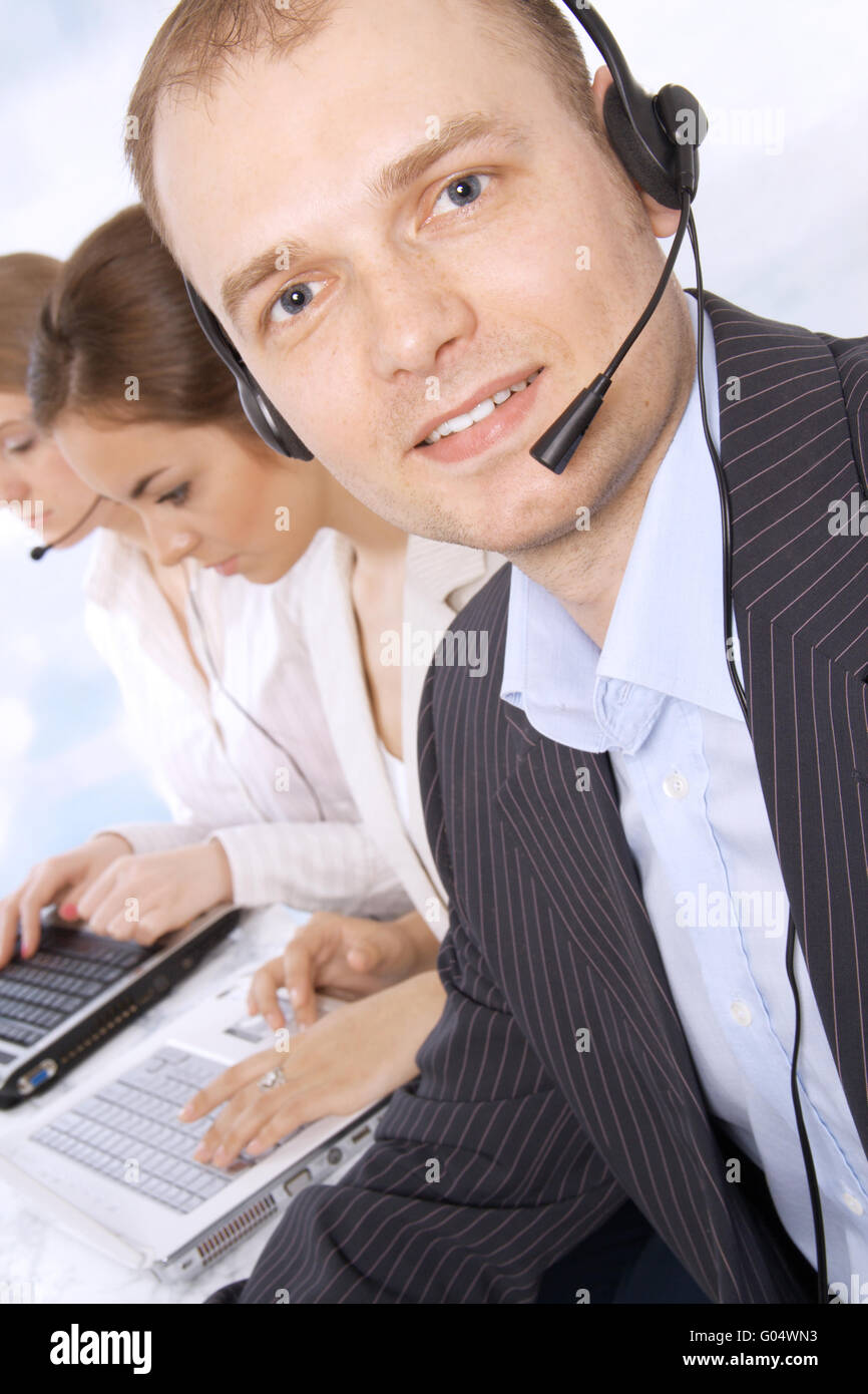 Group portrait of customer service representatives Stock Photo - Alamy