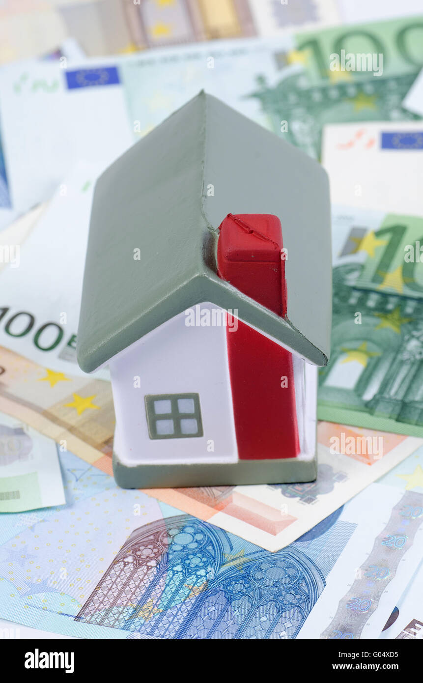 toy house for euro banknotes as a background Stock Photo - Alamy