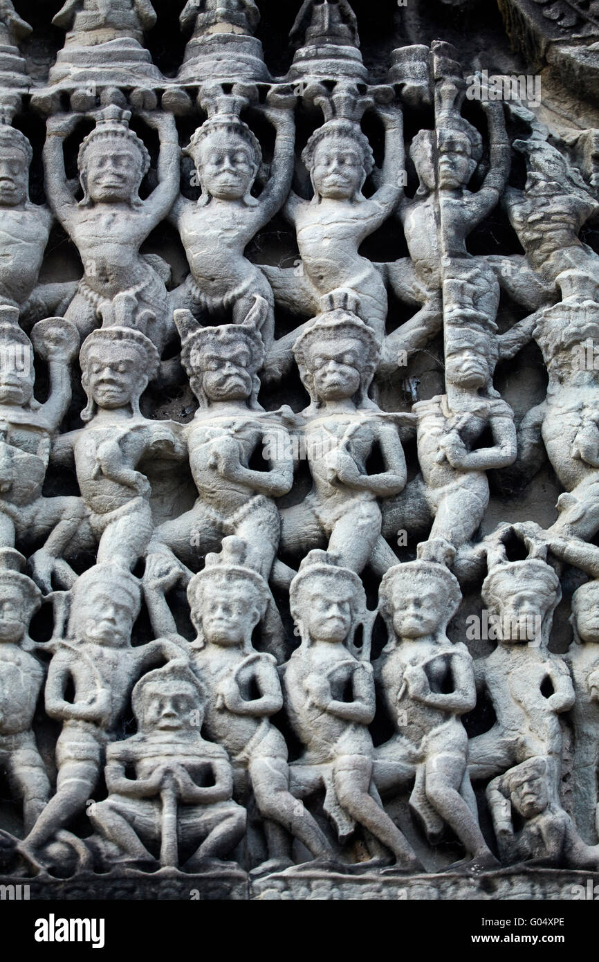 Bas-relief, Angkor Wat (12th century Khmer temple), Angkor World ...