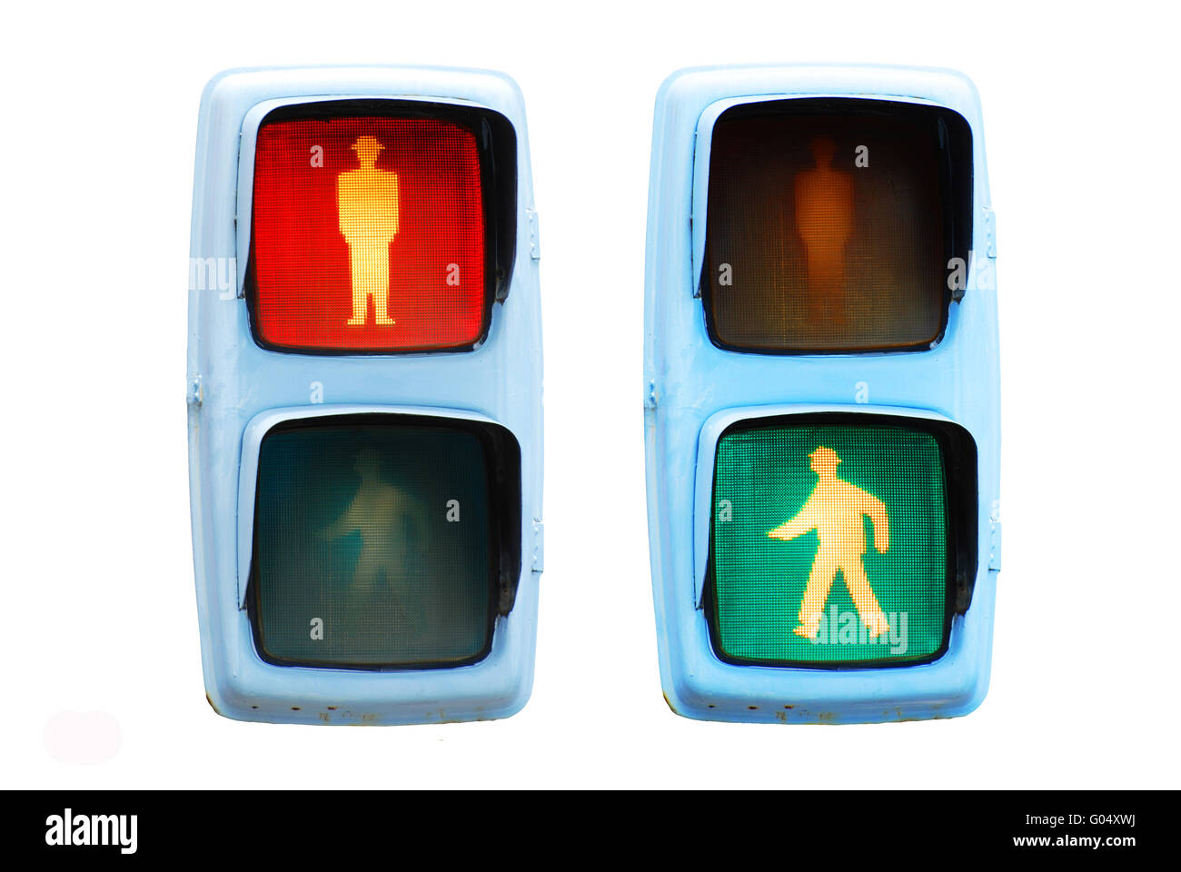 pedestrian traffic lights red and green walk sign Stock Photo - Alamy