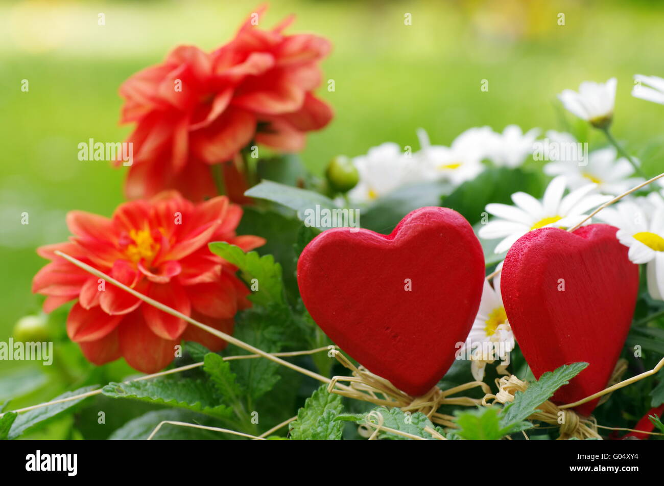 flowers with Hearts Stock Photo - Alamy