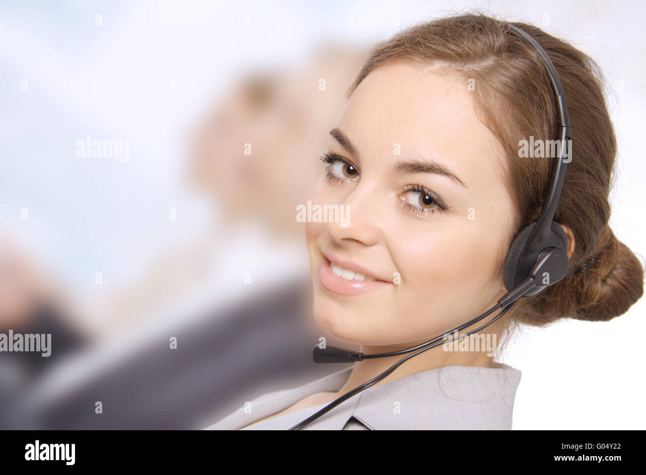 Successful female customer service representative Stock Photo - Alamy