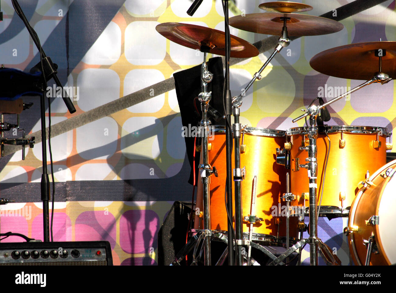 Band stage and part of drum section Stock Photo - Alamy
