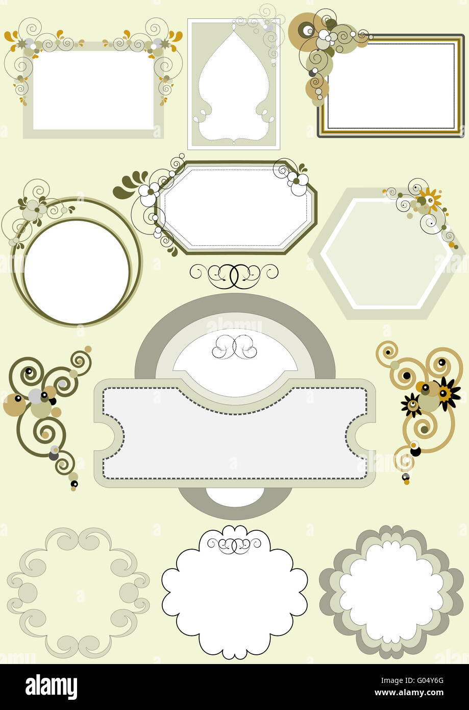 Options for frames with different patterns of curv Stock Photo - Alamy