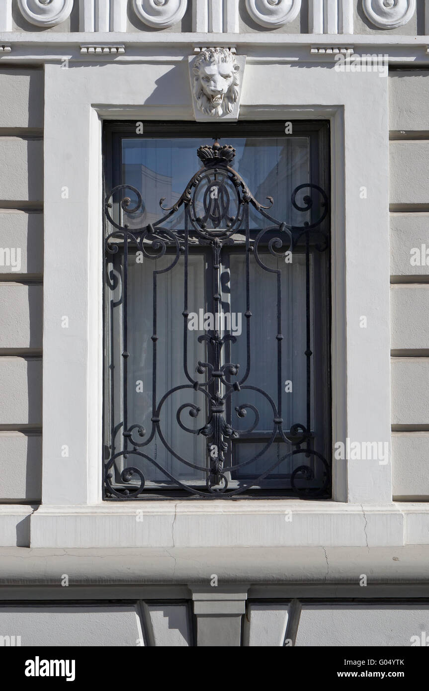 VILNIUS, LITHUANIA - MARCH 13, 2016: Window of the restored historical ...