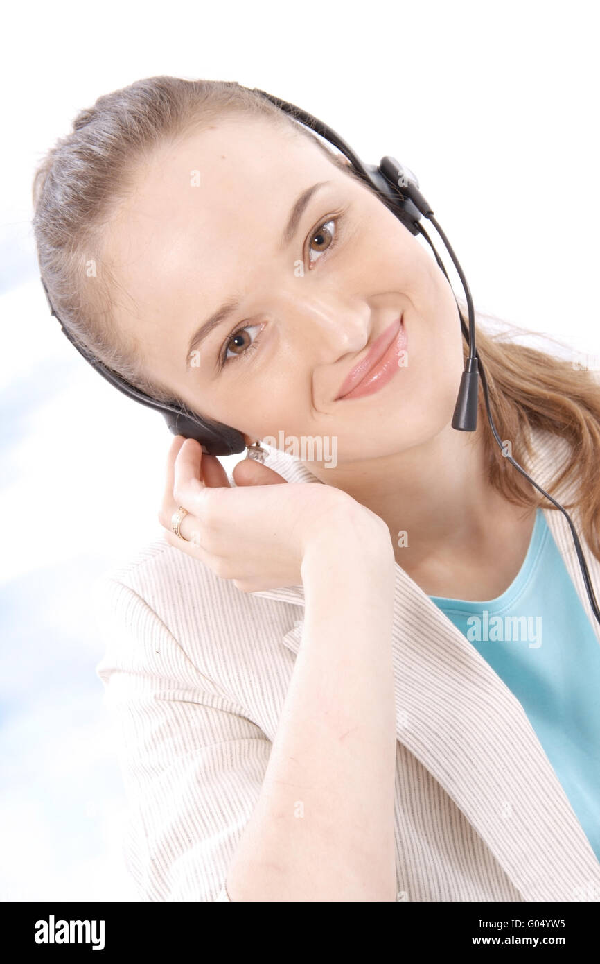 Successful female customer service representative Stock Photo - Alamy