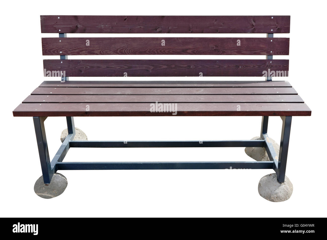 Wooden beach bench with a metal anti vandal framework. Not to plunge ...