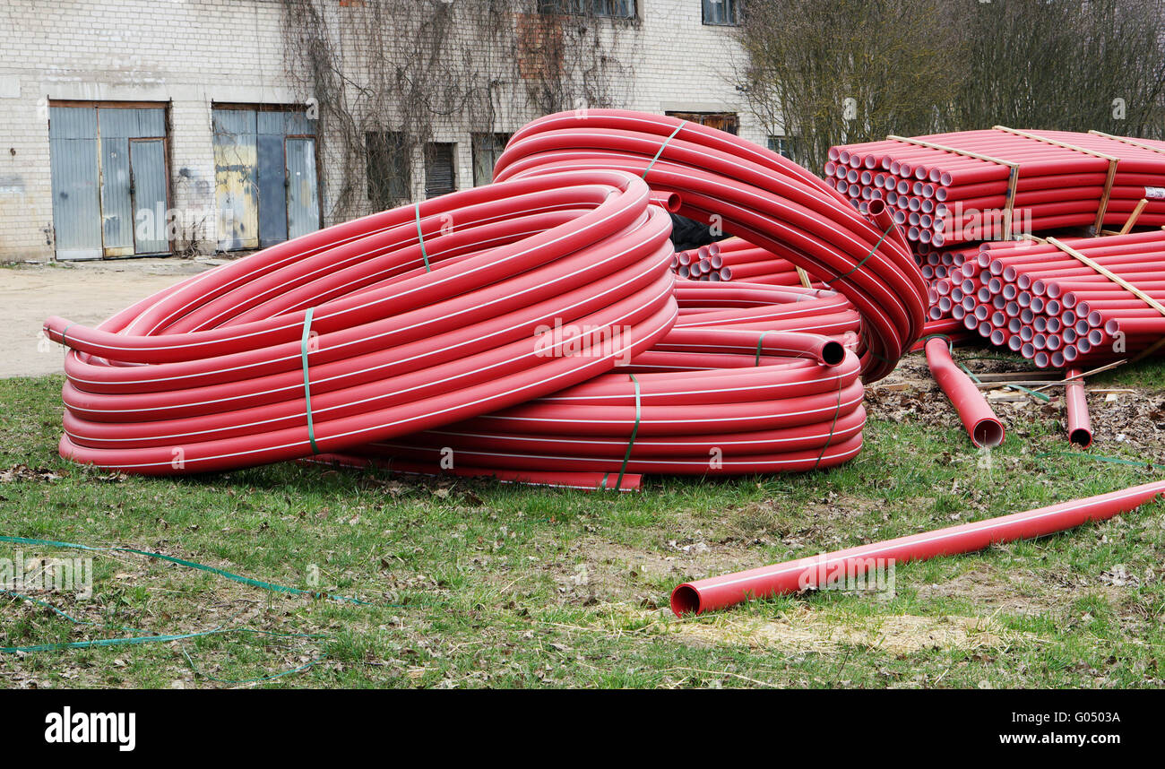 Red drain pipes hi-res stock photography and images - Alamy