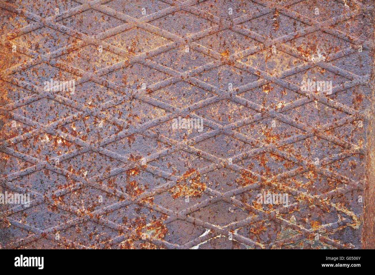 Rusty tractor footboard texture of a vintage farmer American tractor of ...