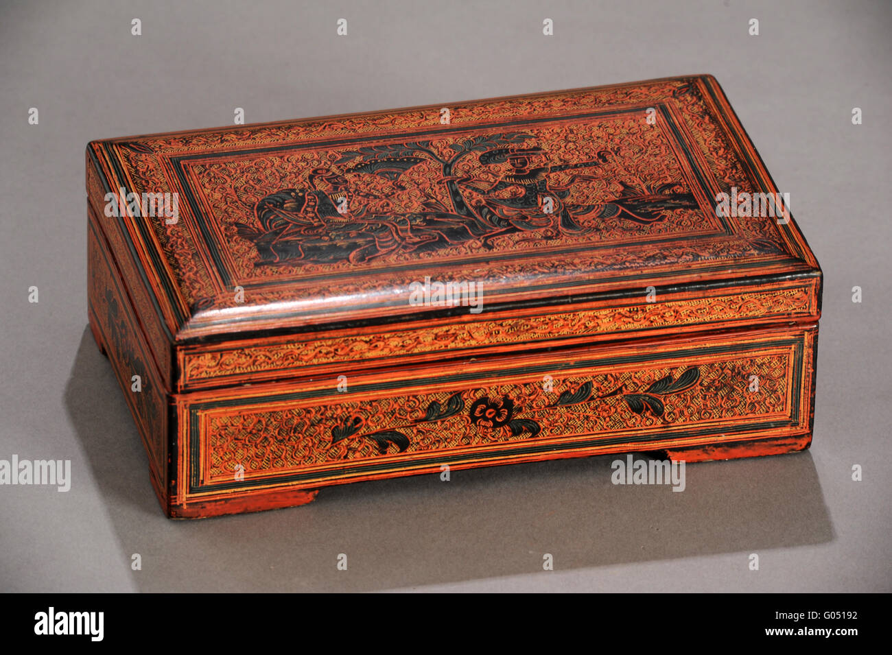 Wooden handicraft box of Burma Stock Photo - Alamy