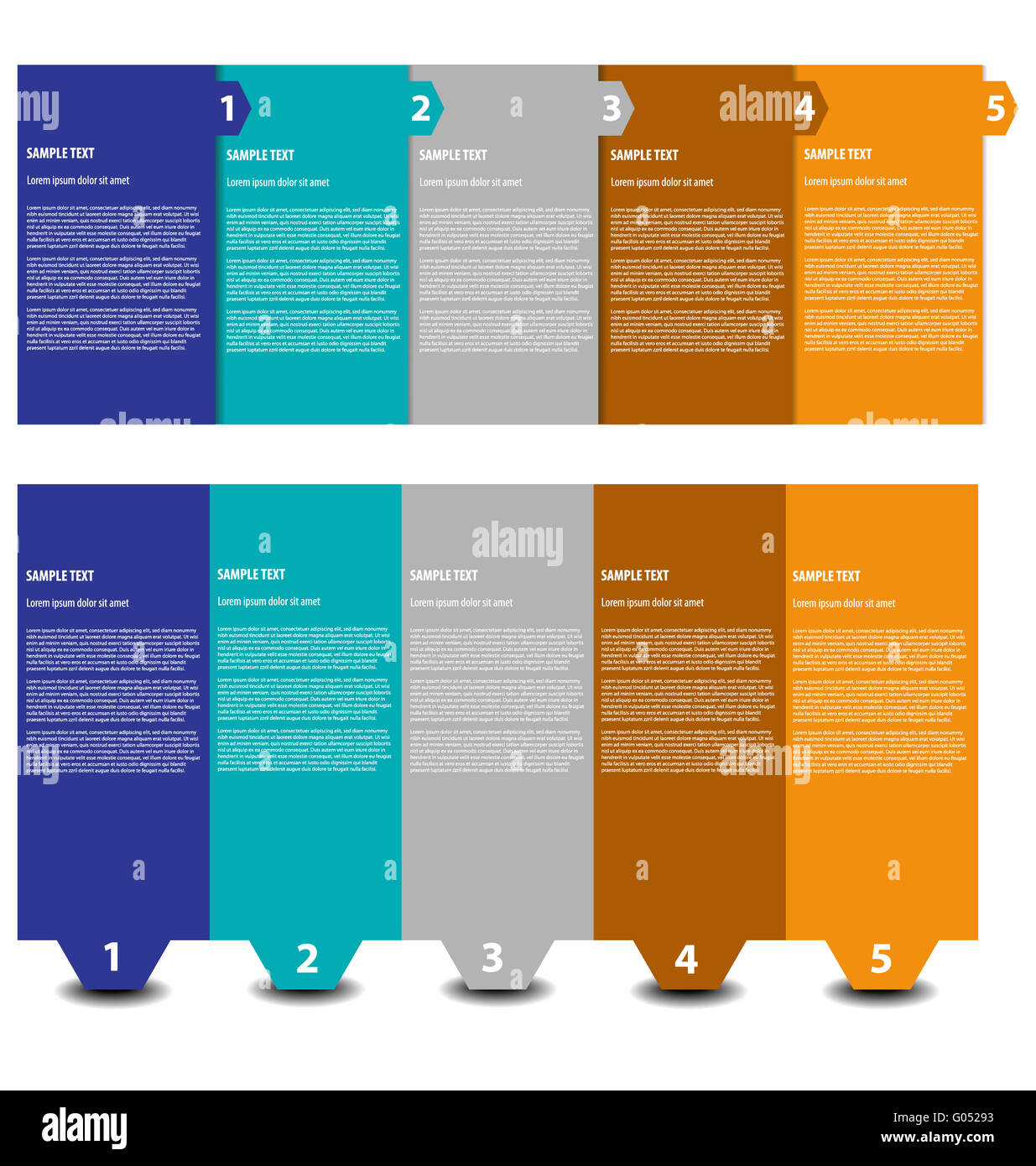 Presentation template with five text box Stock Photo - Alamy