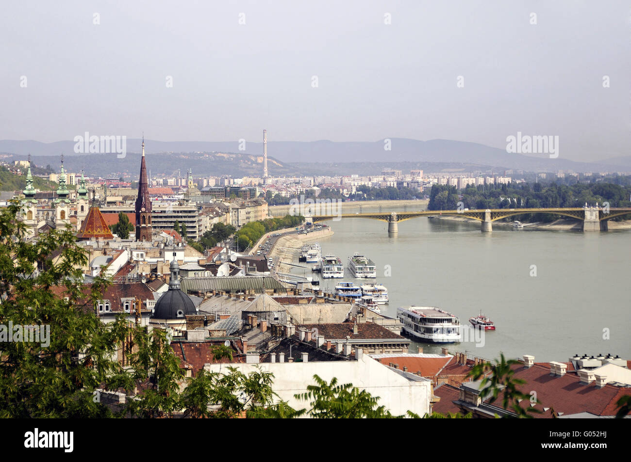 Overlooking the Buda side, with Margaret Bridge an Stock Photo - Alamy