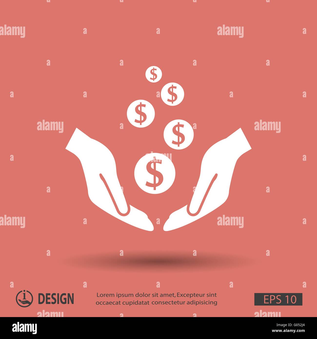 Pictograph of money in hand. Vector concept illustration for design ...