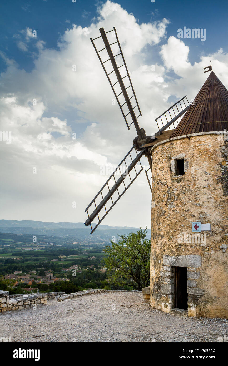 Old stone windmill in Provence, France Stock Photo - Alamy