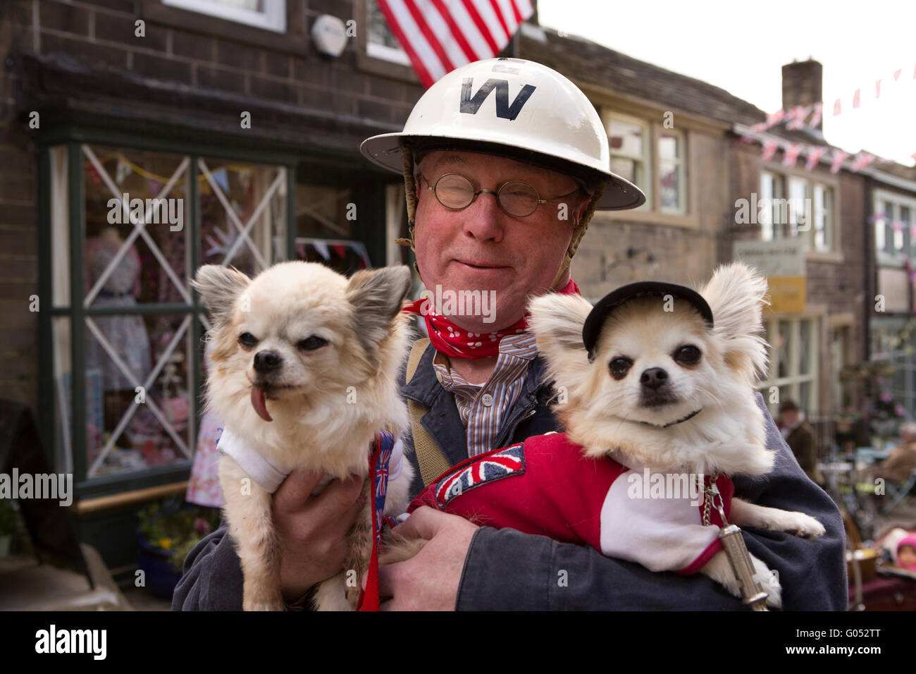 UK, England, Yorkshire, Haworth 40s Weekend, Anthony Sedgwick with ...
