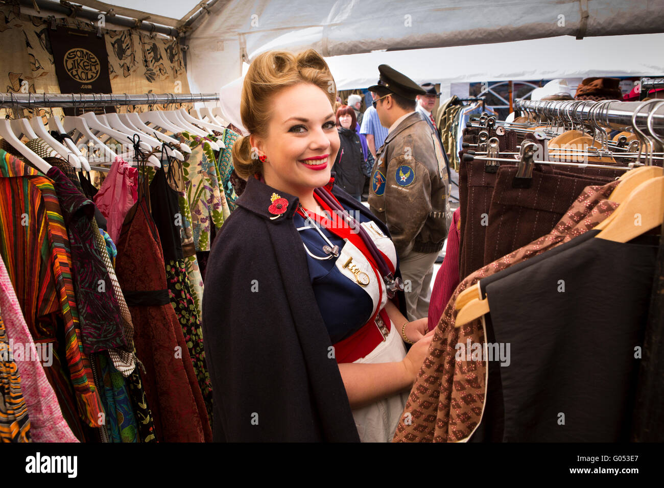 UK, England, Yorkshire, Haworth 40s Weekend, Simone Dawson from ...