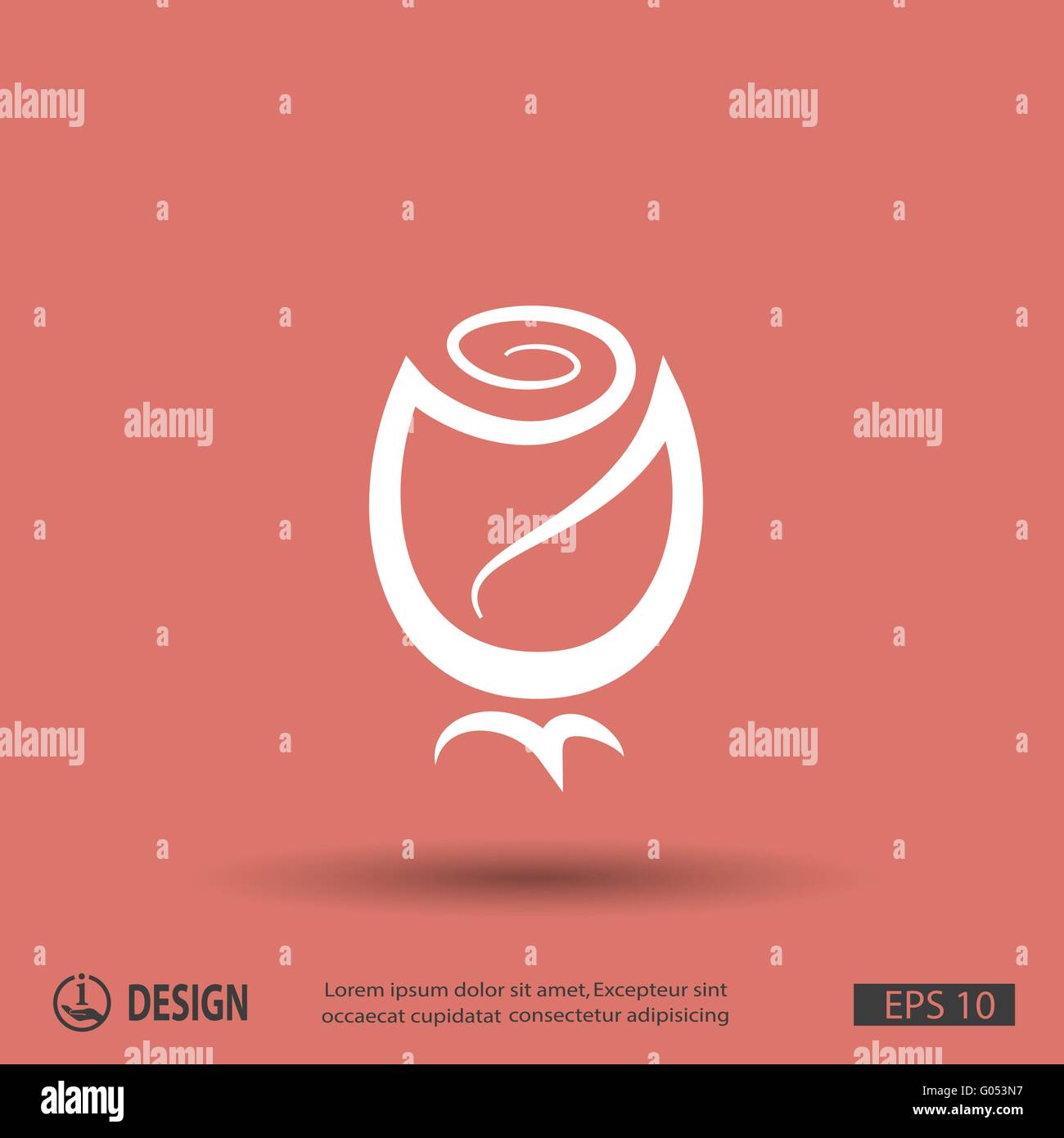 Pictograph of rose. Vector concept illustration for design. Eps 10 ...