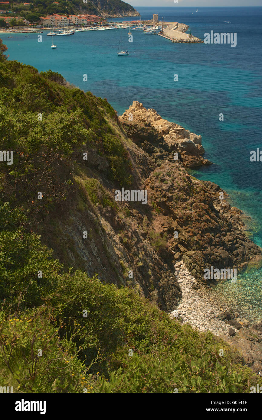 isle of Elba on the coast line Stock Photo - Alamy