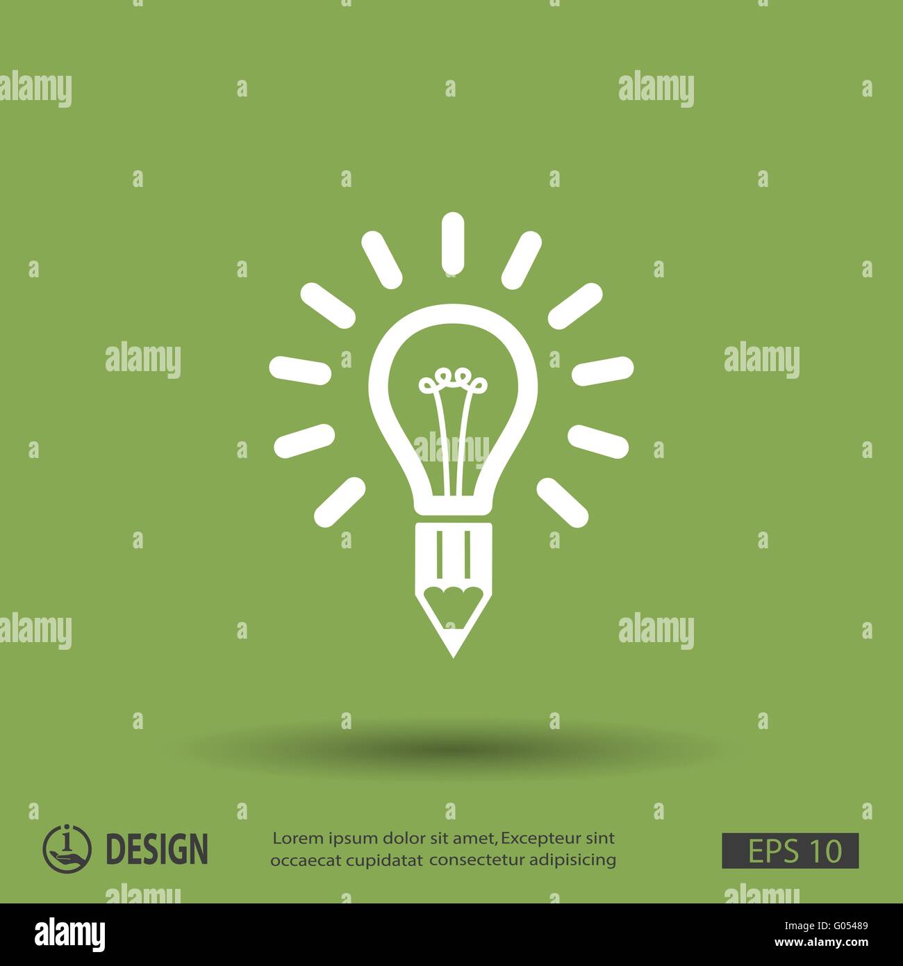 Pictograph of light bulb. Vector concept illustration for design. Eps ...