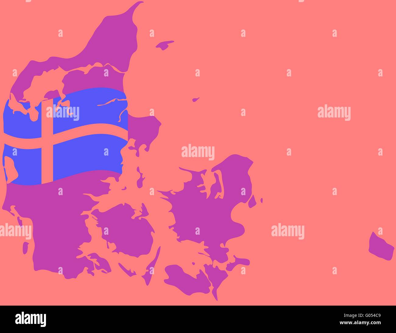 Map and Flag of Denmark Stock Photo - Alamy