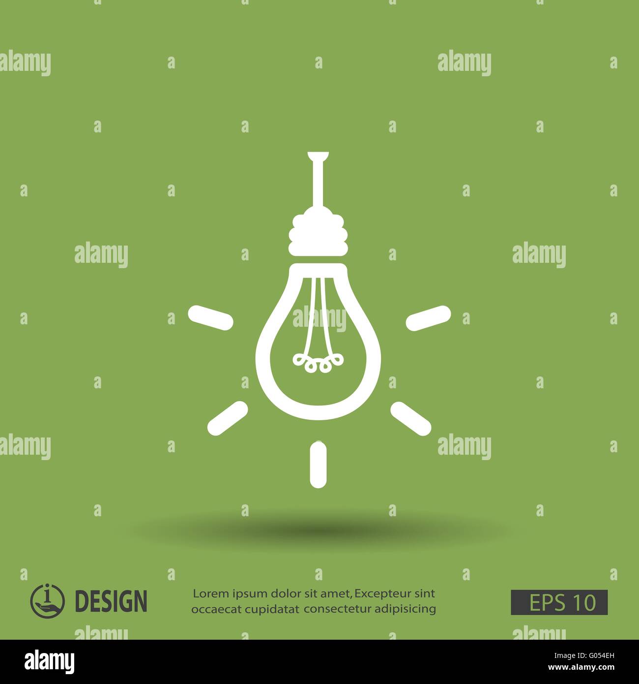 Pictograph of light bulb. Vector concept illustration for design. Eps ...
