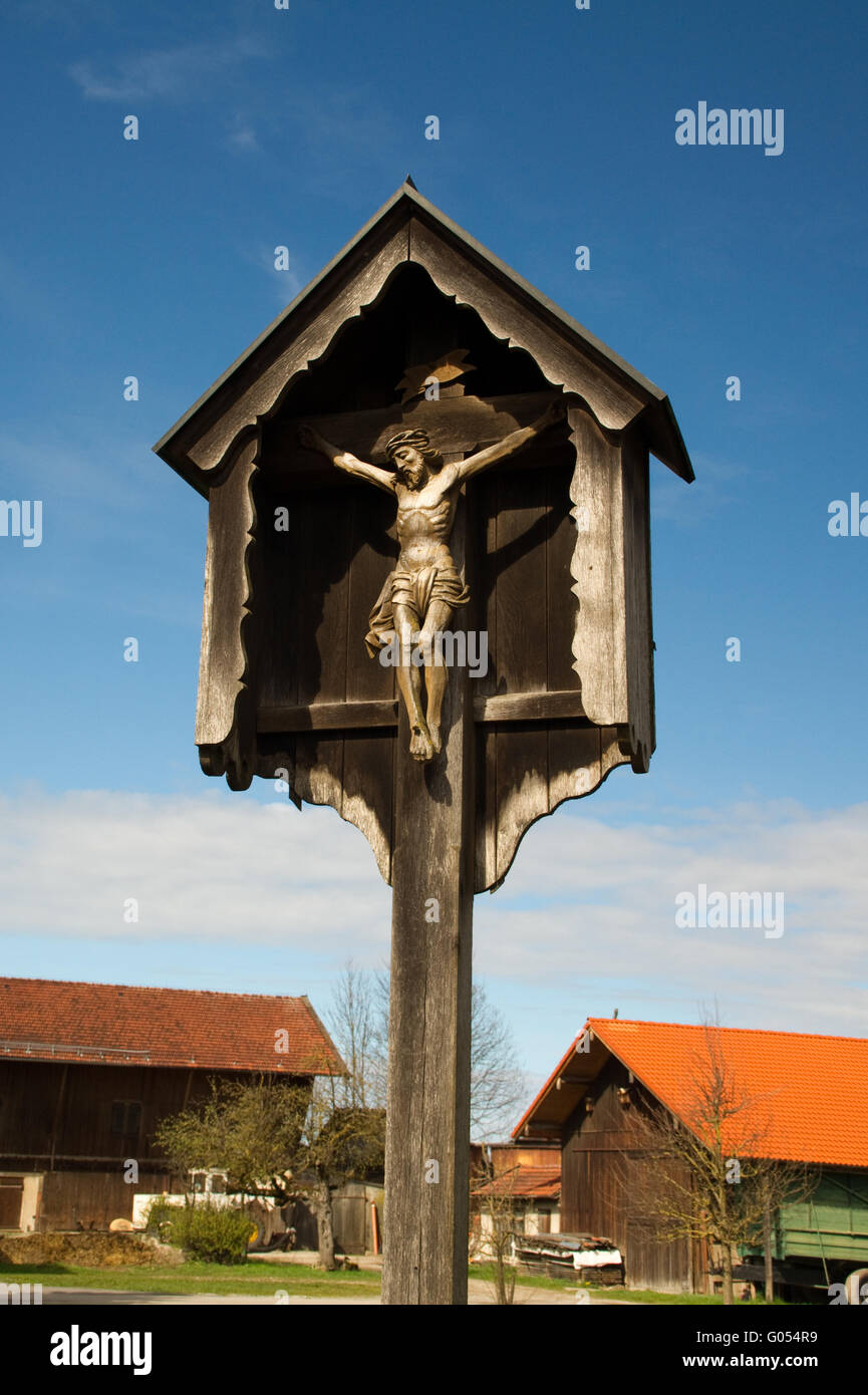 cross iNRI forest hiking trees Stock Photo - Alamy