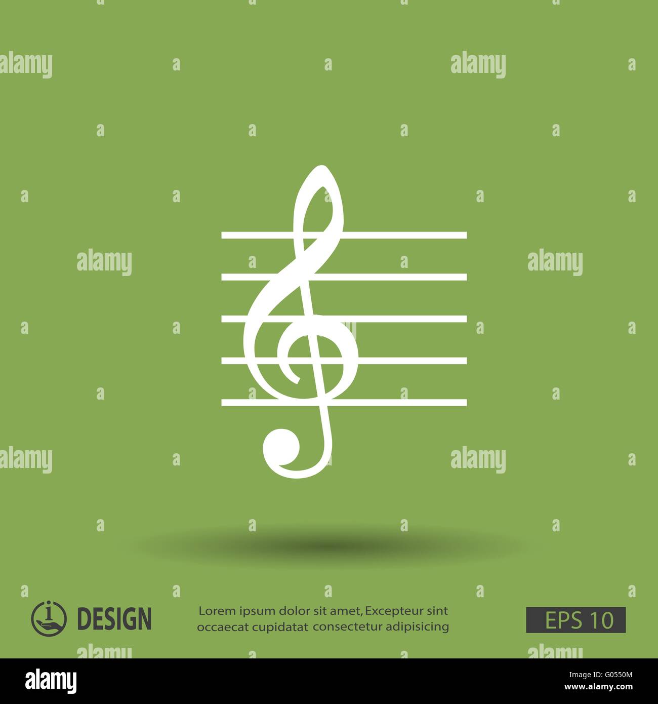 Pictograph of music key. Vector concept illustration for design. Eps 10 ...