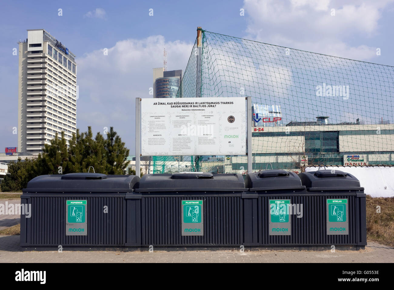 VILNIUS, LITHUANIA - MARCH 27, 2016: The modern plastic containers ...