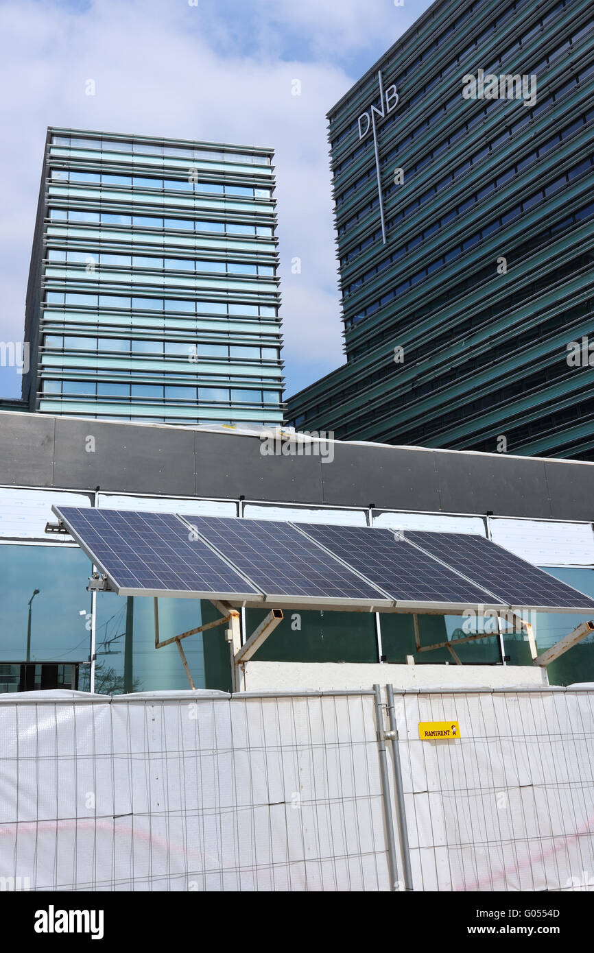 VILNIUS, LITHUANIA - MARCH 27, 2016: The solar panel for generation of ...