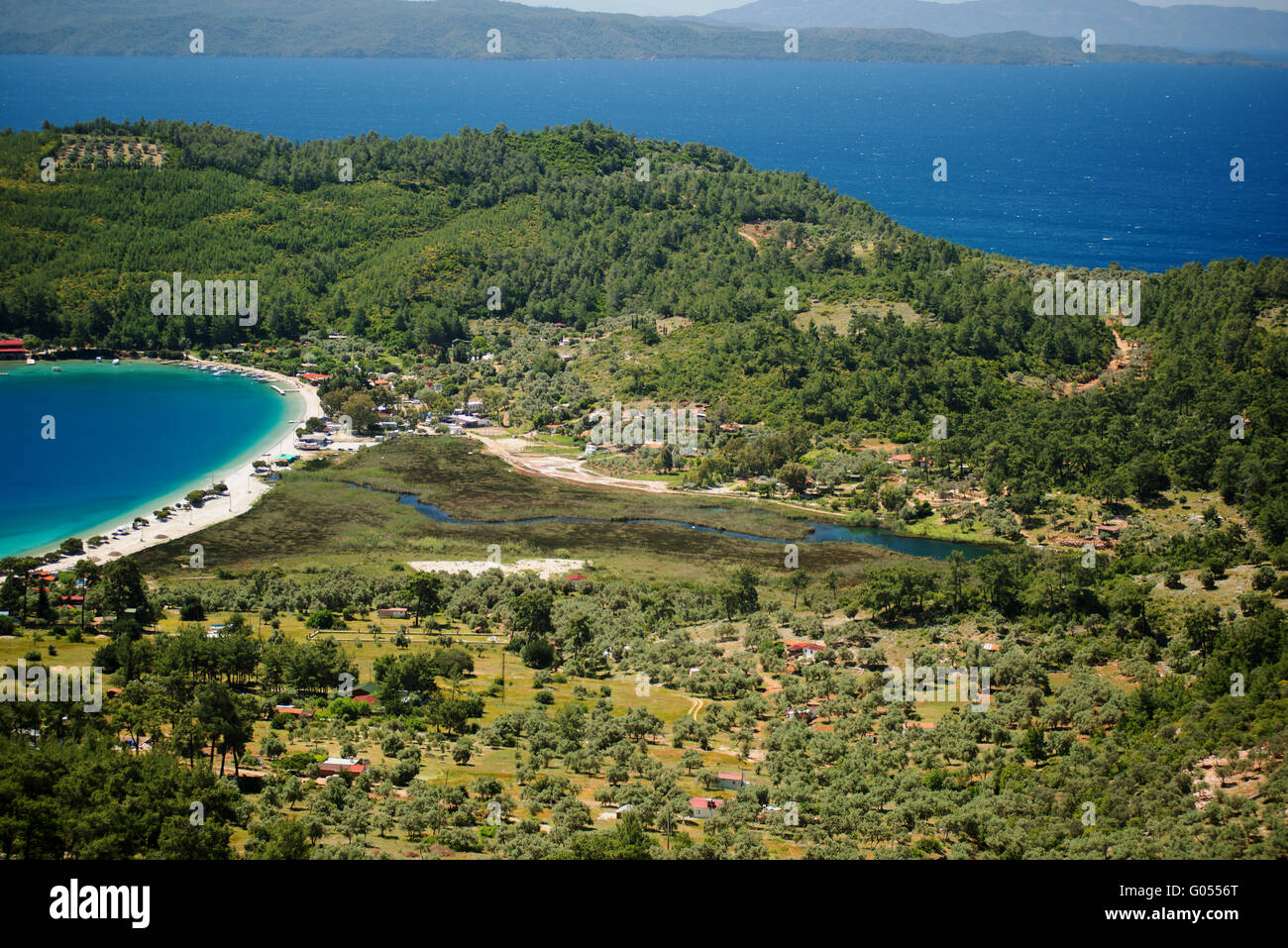 Aerial view of Akbuk Gokova Bay Mugla Turkey Stock Photo - Alamy