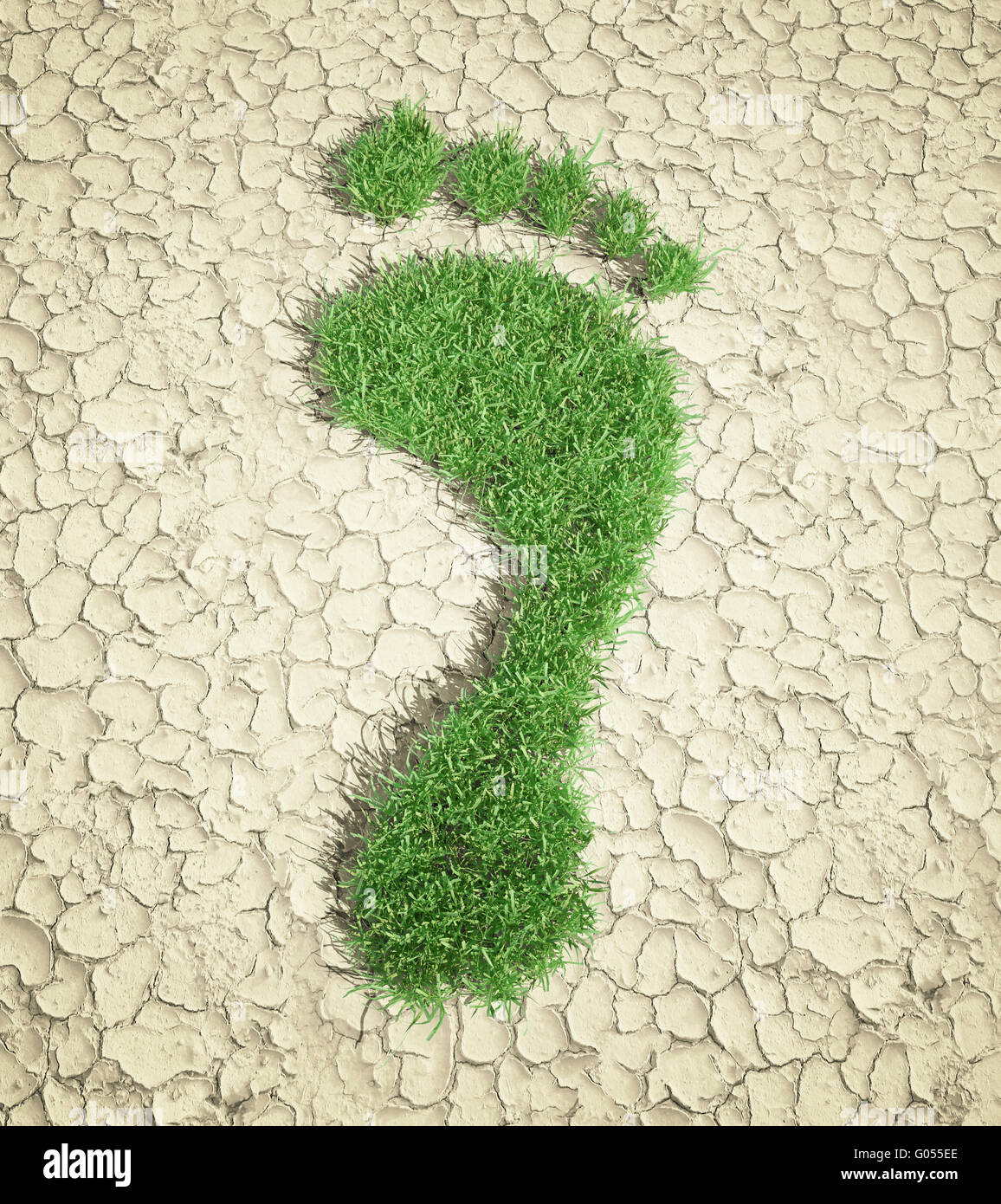 Ecological footprint concept illustration - grass patch footprint Stock ...