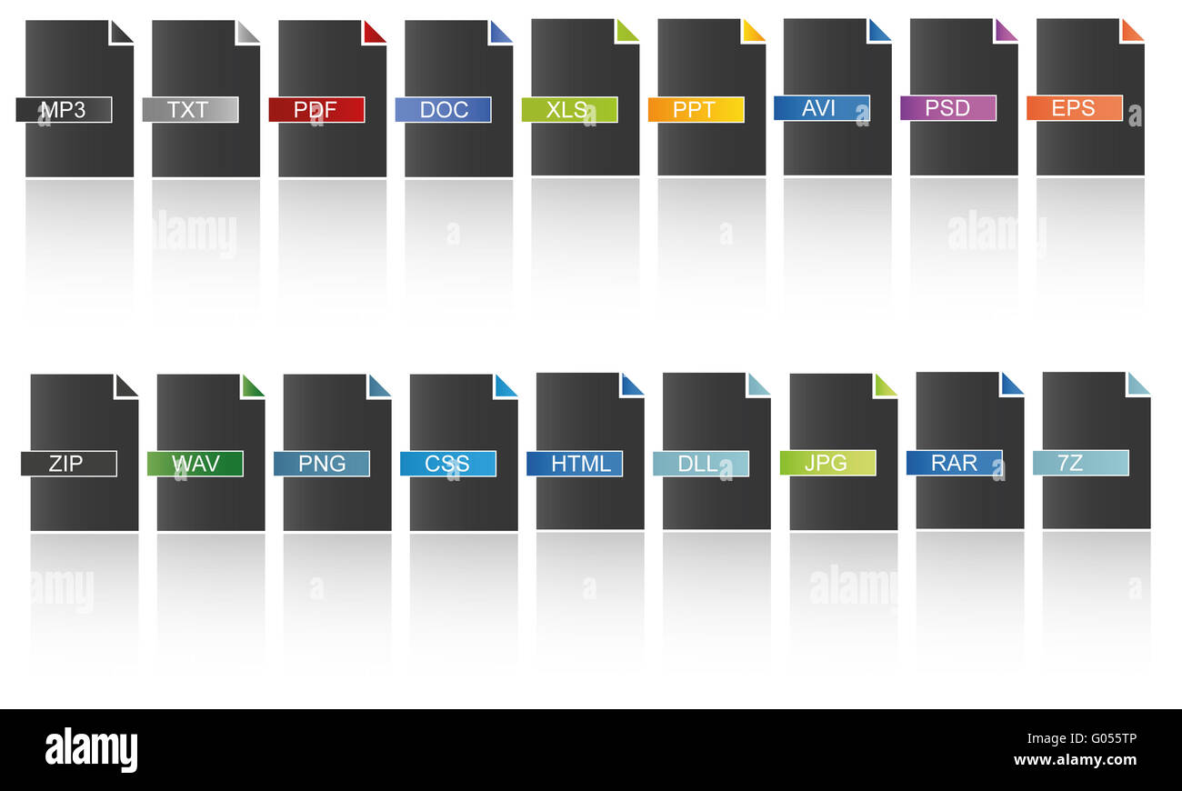 Set icons office documents hi-res stock photography and images - Alamy