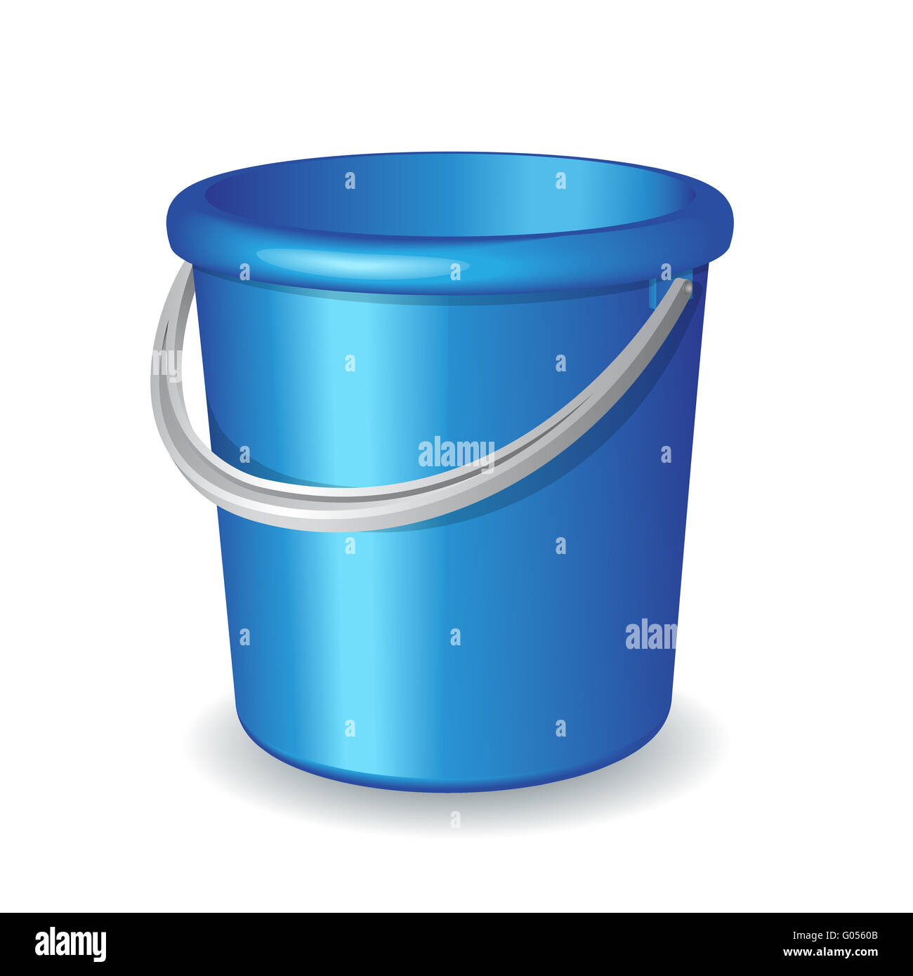 Blue plastic bucket isolated on white background Stock Photo - Alamy