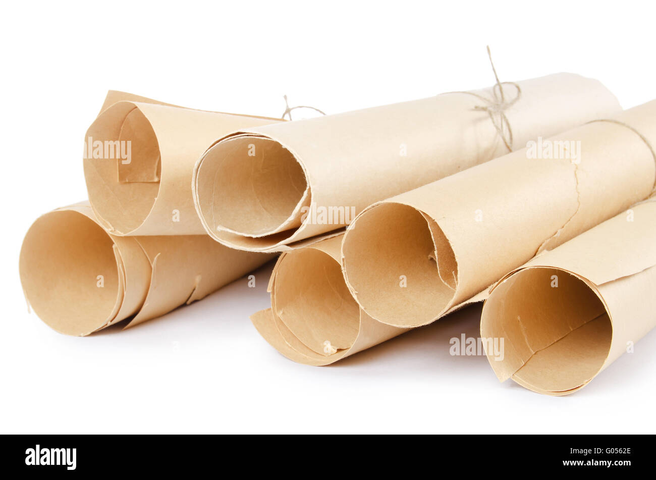 Many scrolls isolated on white isolated on white Stock Photo - Alamy