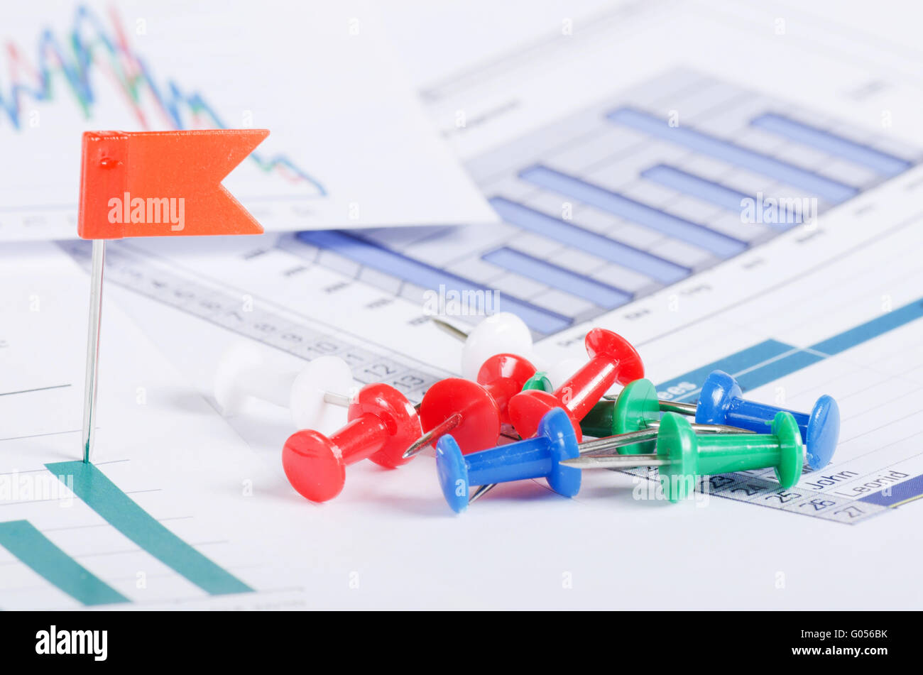 Graphs, charts, business table. The workplace of business people Stock ...