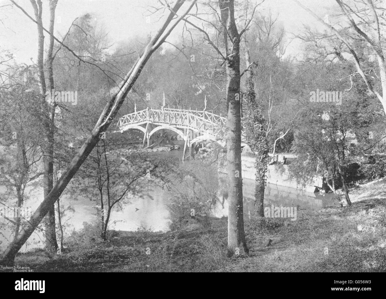 OXON: Nuneham bridge, wood, antique print 1897 Stock Photo - Alamy